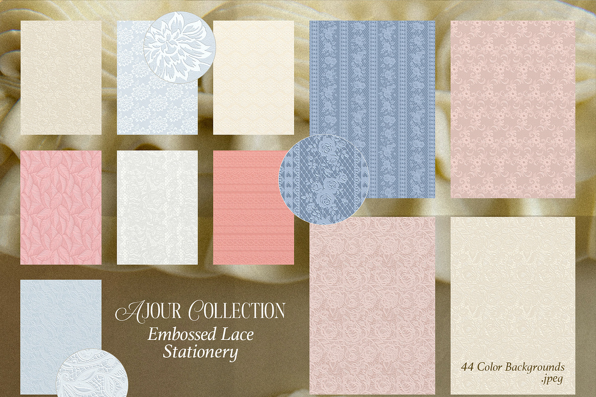 Ajour Embossed Lace Stationery, a Texture Graphic by alonahaidash