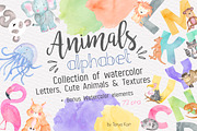Animals Alphabet Watercolor Kit | Graphic Objects ~ Creative Market