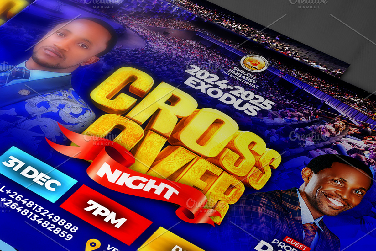 Crossover Church flyer template PSD