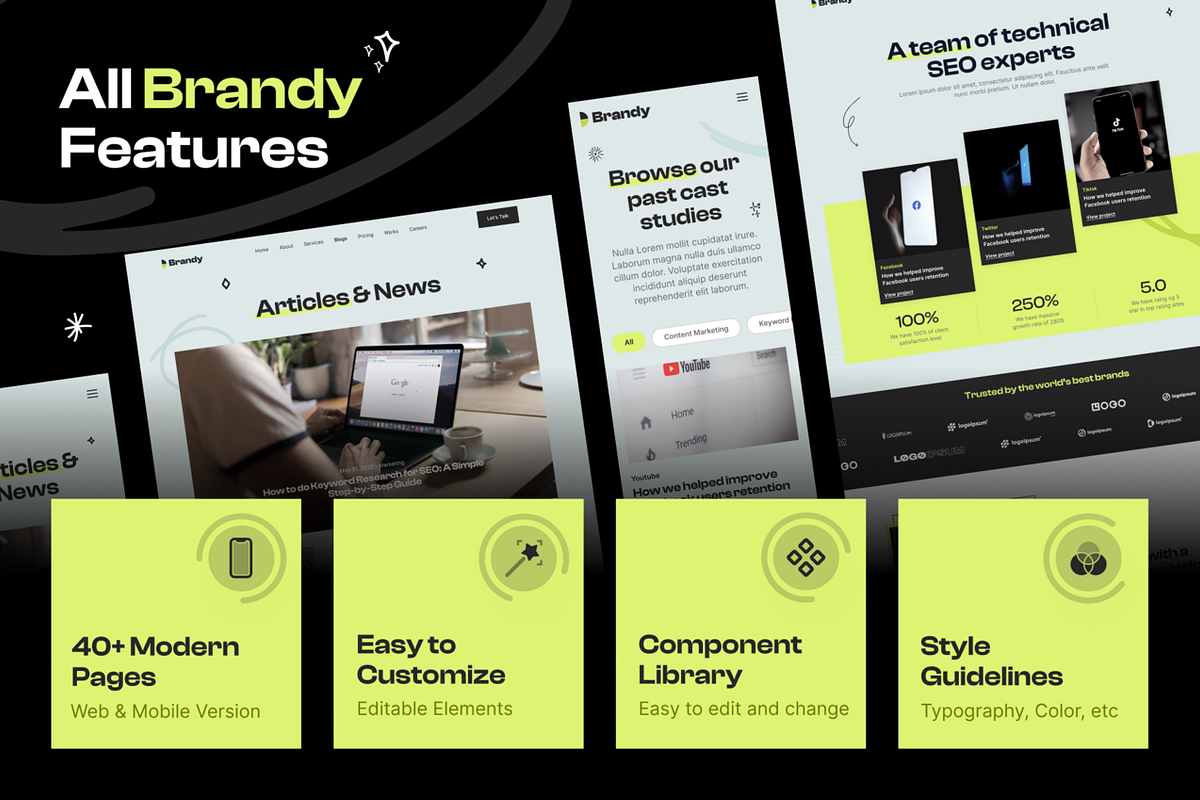 Brandy - Digital Marketing Web UI, an UI Kit Template by dhuhacreative