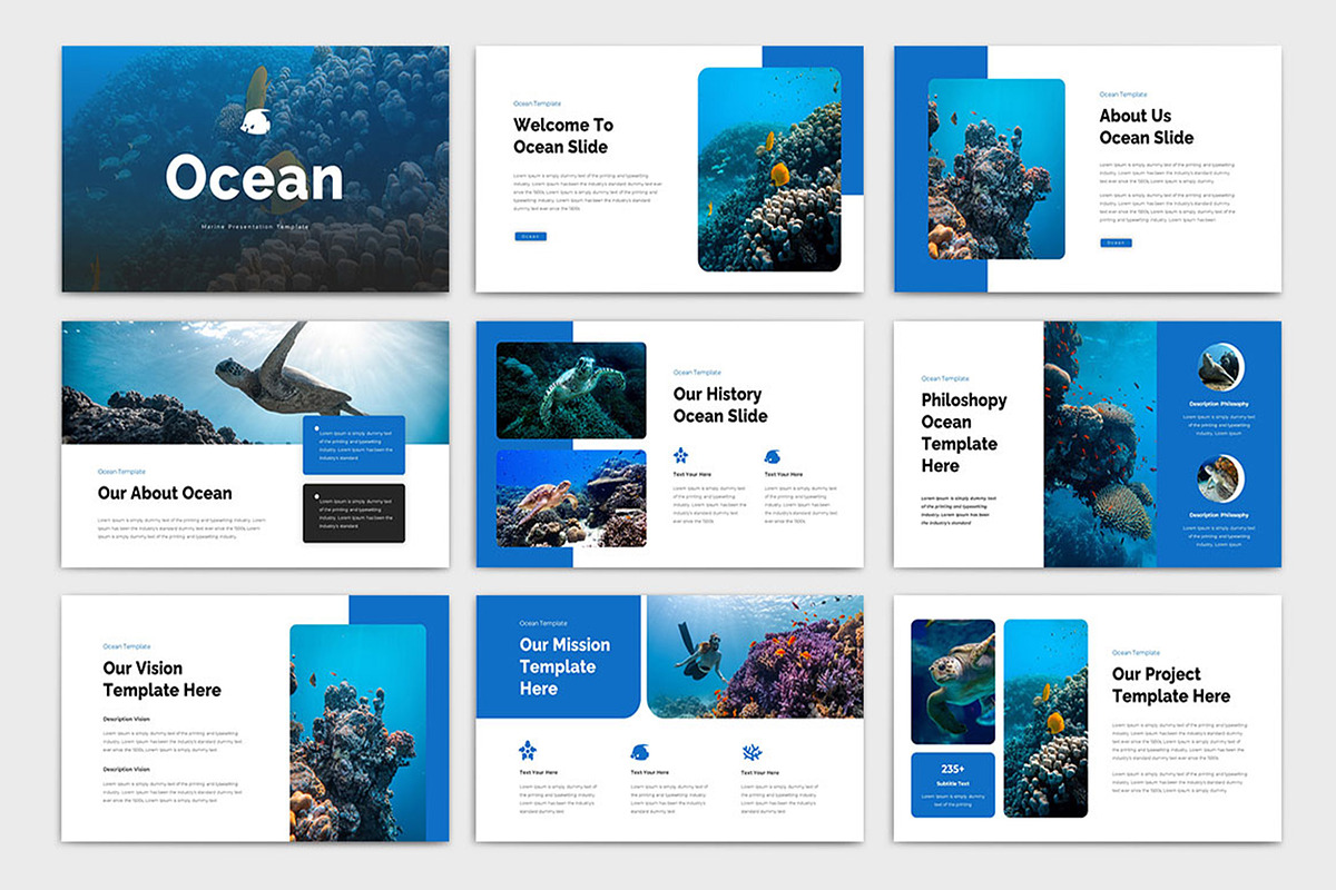 Ocean Ppt-Key-Slide Template