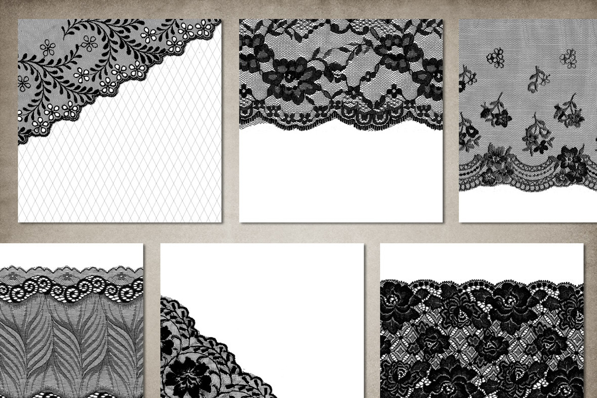 Black and White Lace Digital Paper, a Texture Graphic by Digital Curio
