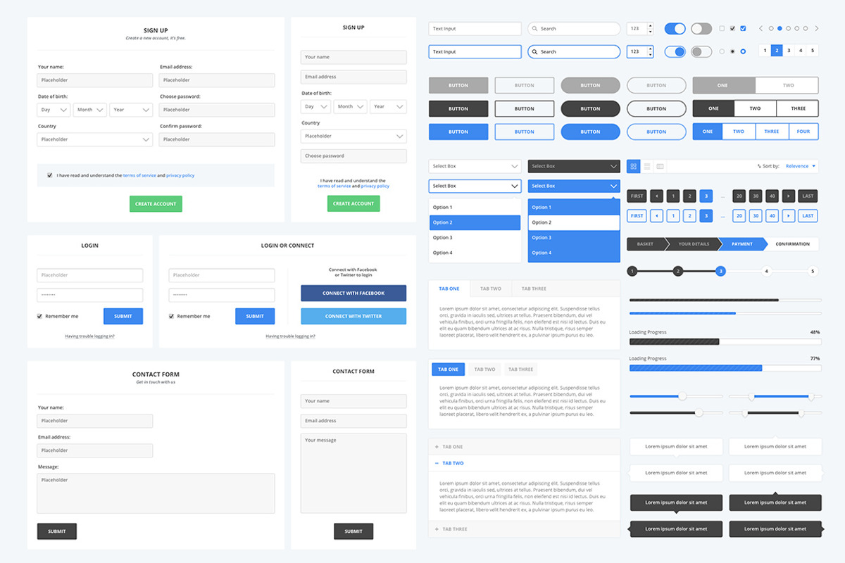 Avant - Huge Component Based UI Kit, an UI Kit Template by Medialoot