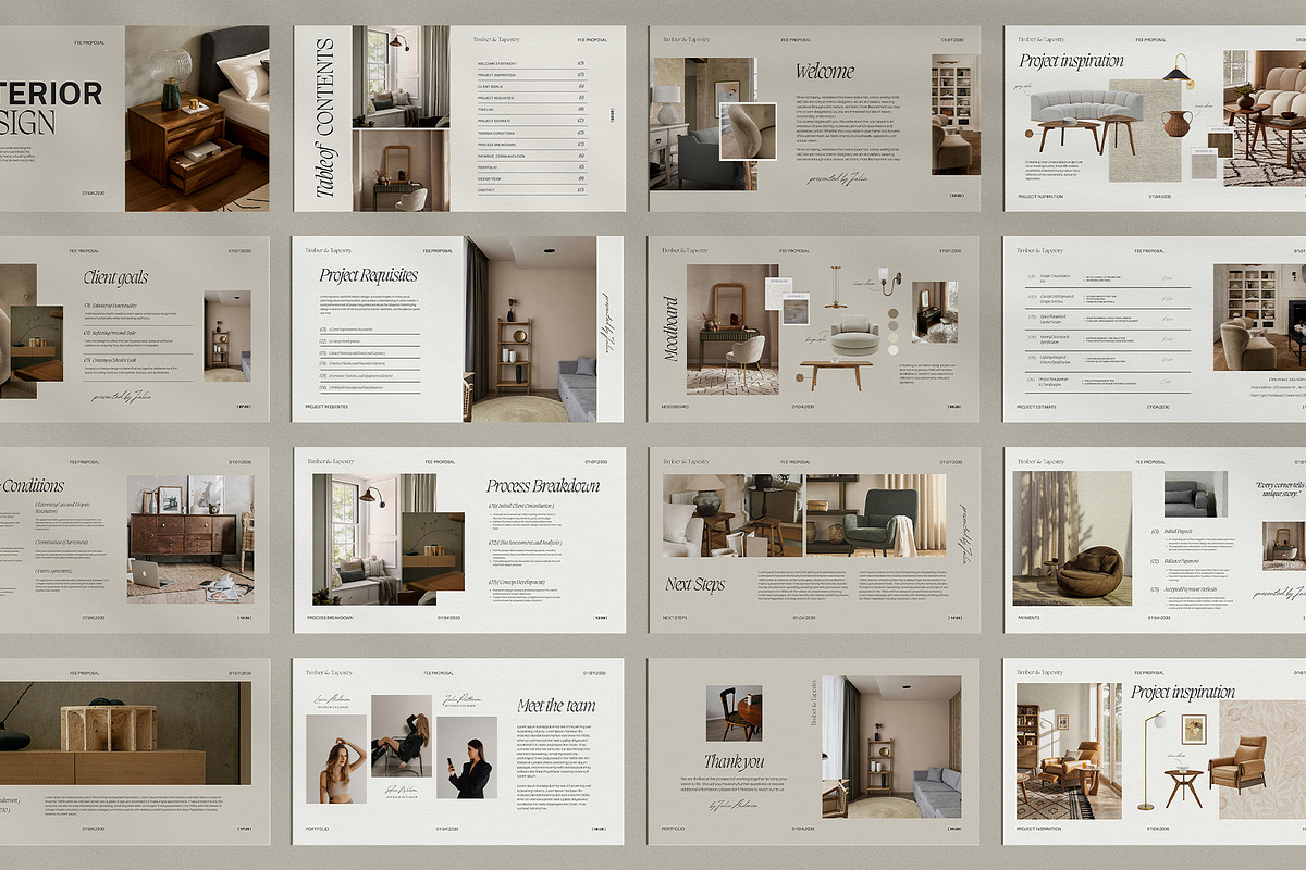 Interior Design Fee Proposal Canva, a Presentation Template by Amaré ...