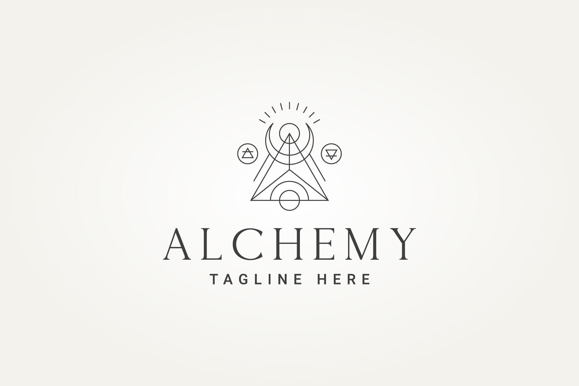 alchemy line art icon icon logo design