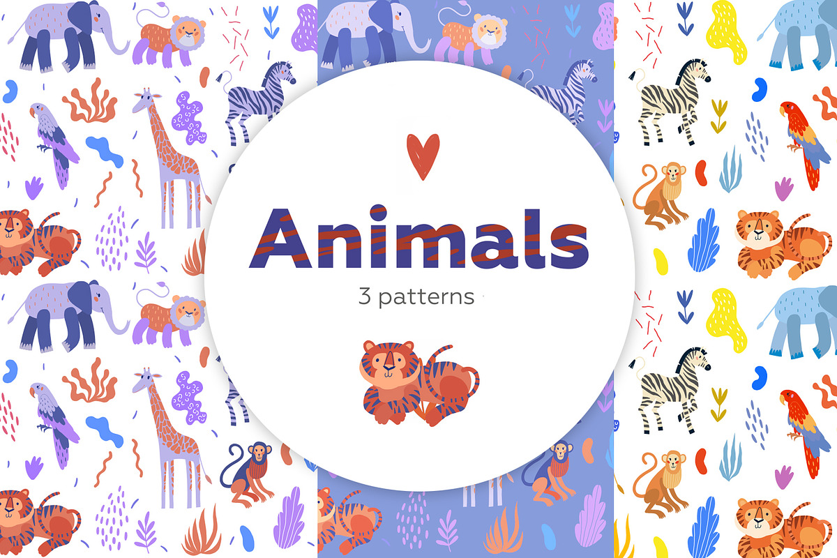 Animals vector pattern illustration, a Pattern Graphic by heysonya ...