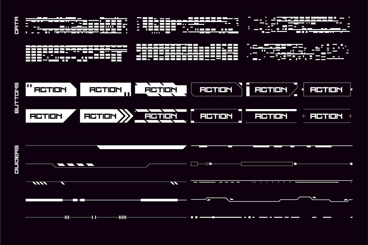 CyberPunk UI Set, a Technology Illustration by Olga Ryzychenko ...