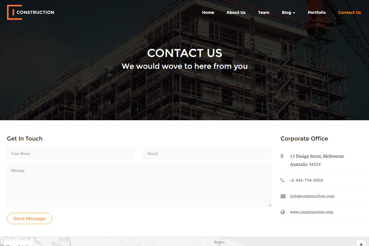 Construction HTML/CSS Template, a HTML Template by Template Clan