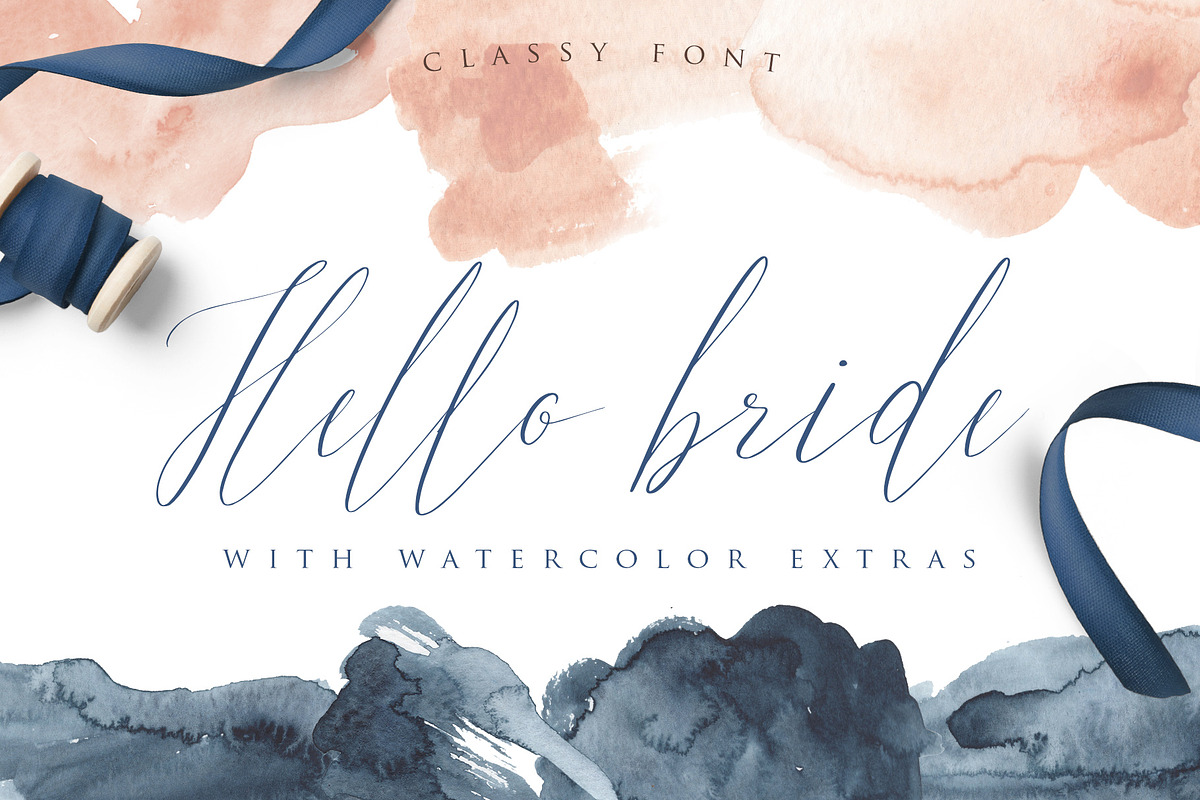 Hello Bride Font with Extras, a Script Font by Rad Fonts
