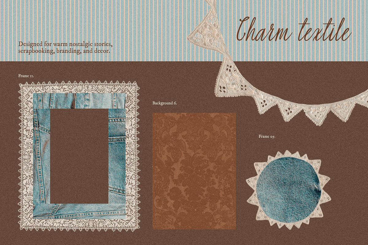 Charm Denim & Lace – Textures set