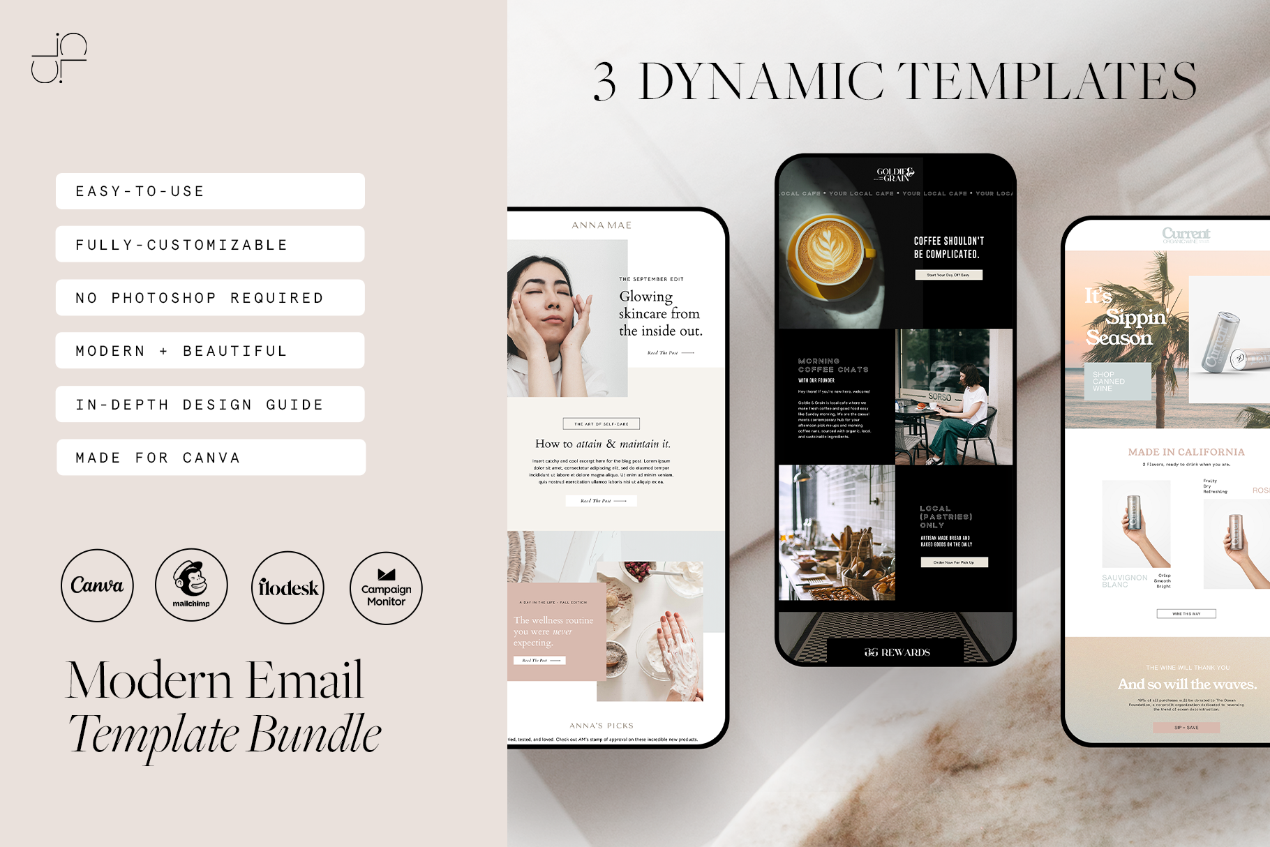 Modern Email Template Bundle, an Email Template by Chloe Leonard Studio