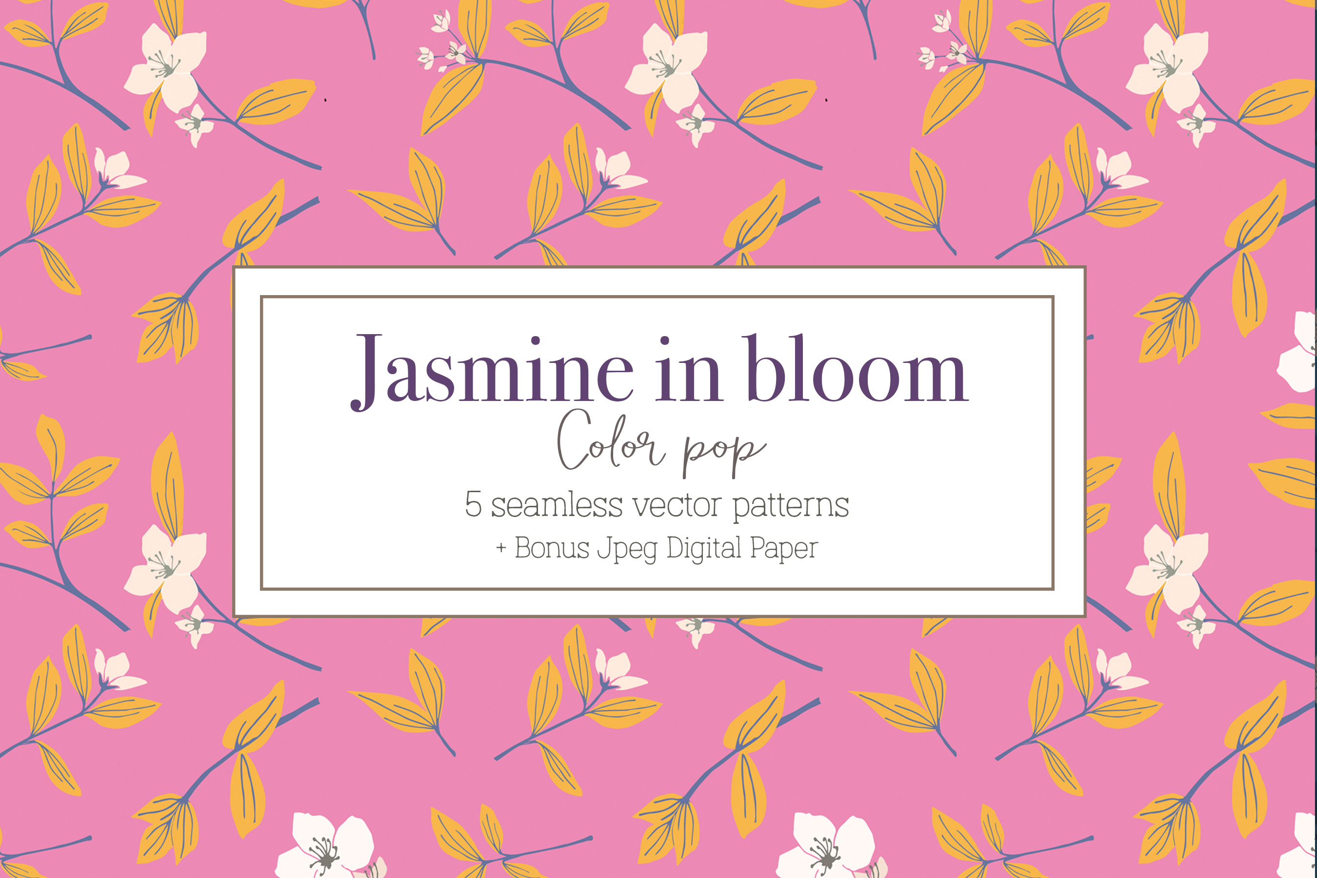 Jasmine Color Pop patterns, a Pattern Graphic by Katie Lisker