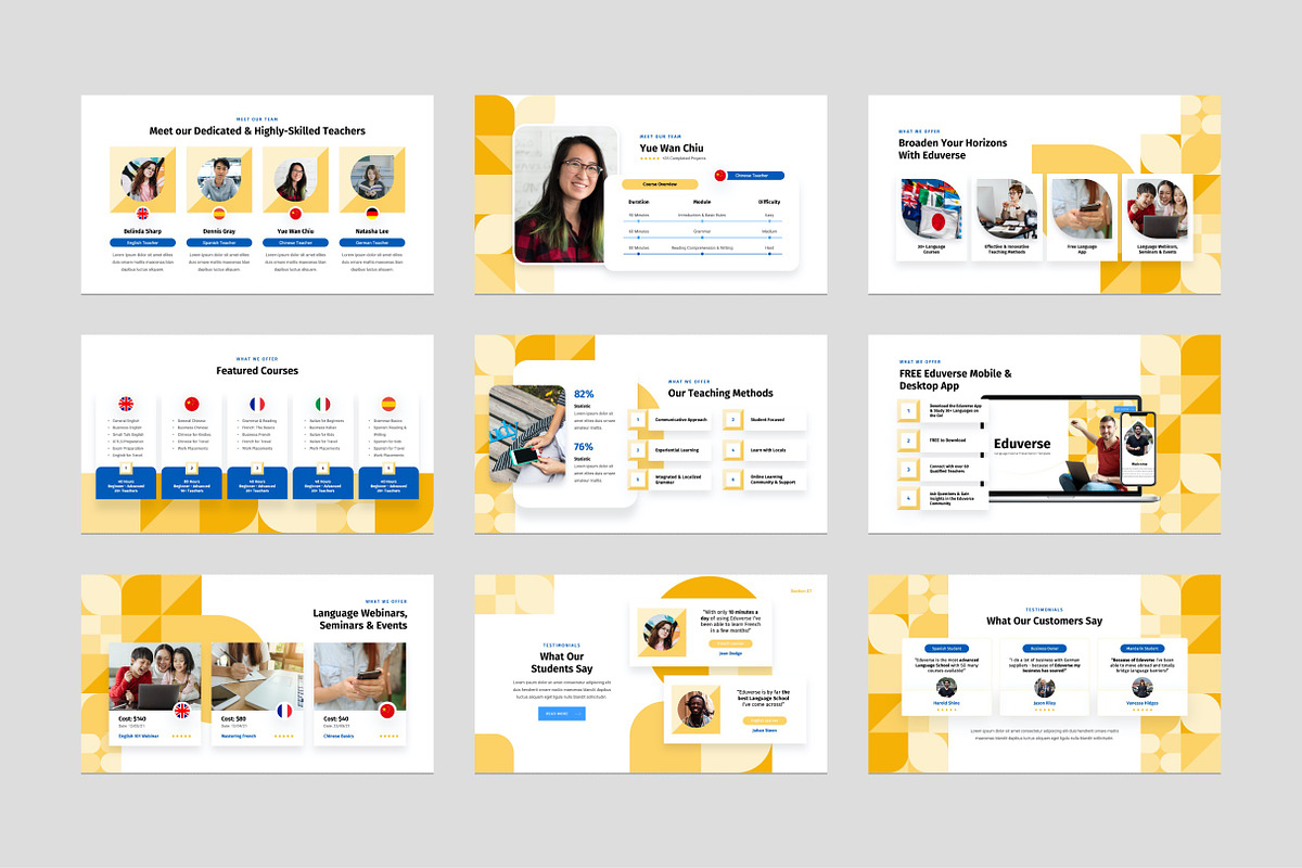 Language Course PowerPoint, a Presentation Template by Graphue