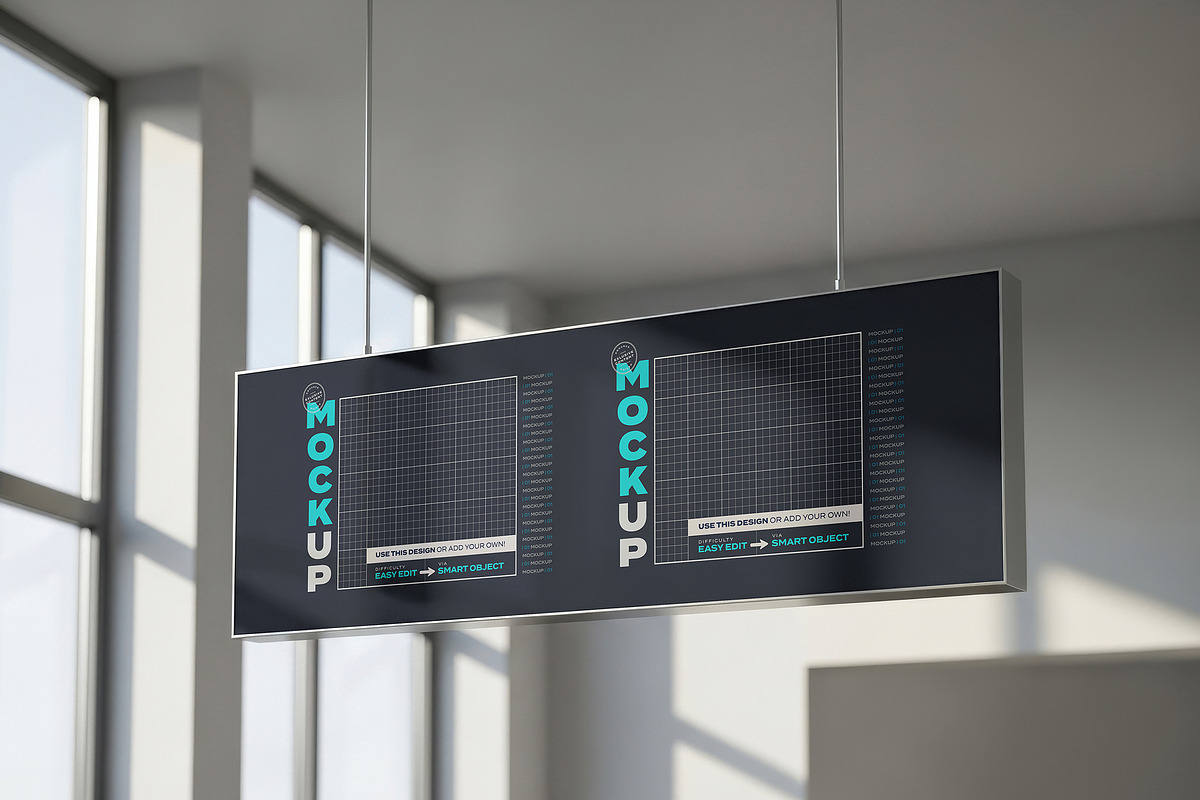 Hang Horizontal Sign Mockups, a Mockup by Luuqas Design
