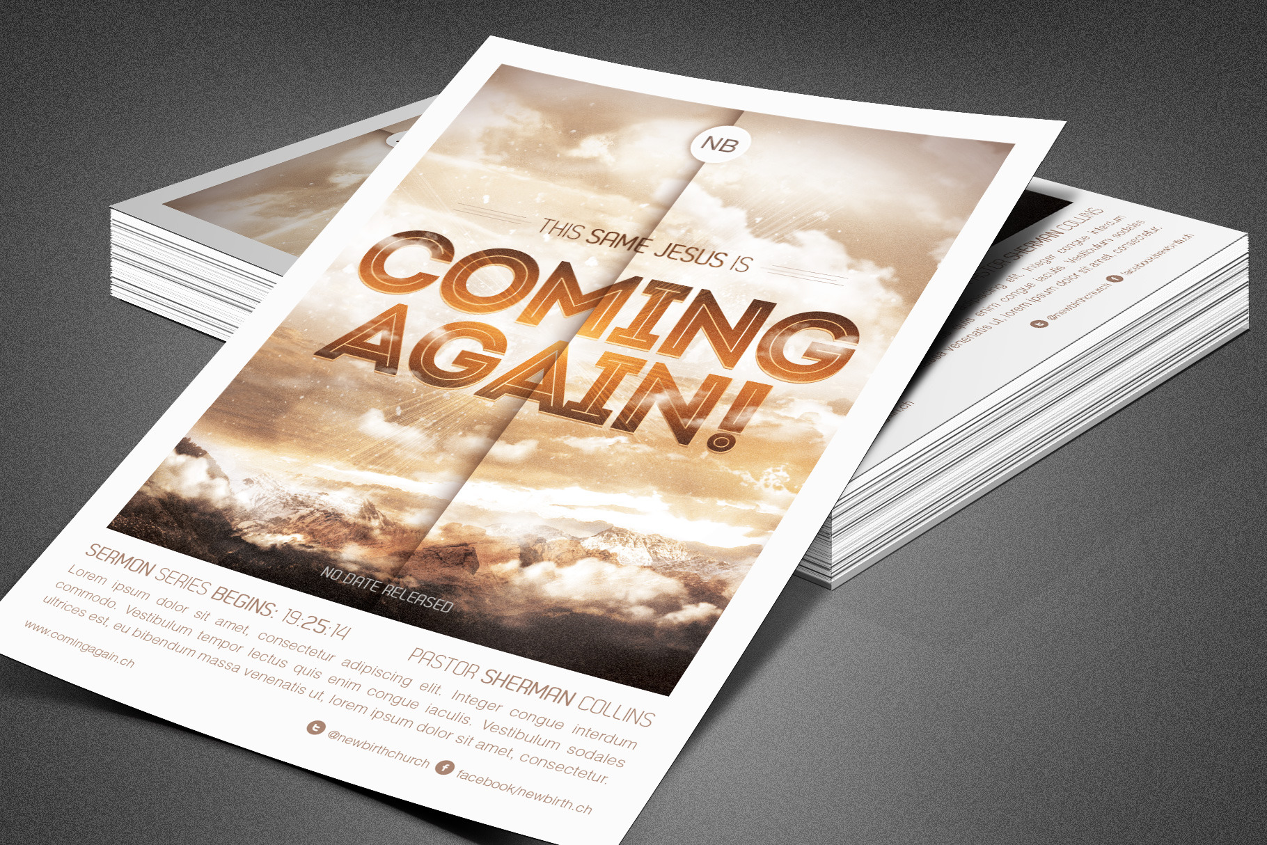 Coming Again Church Flyer Template, a Flyer Template by loswl