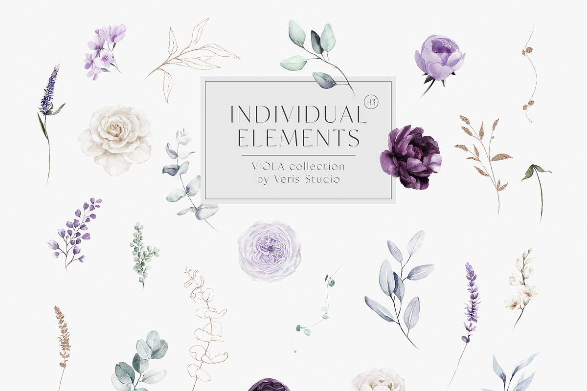 Violet Watercolor Floral Alphabet, a Decorative Illustration by Veris ...
