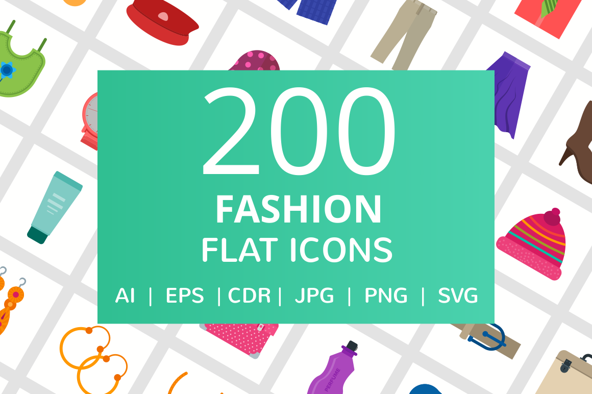 200 Fashion Flat Icons | Outline Icons ~ Creative Market