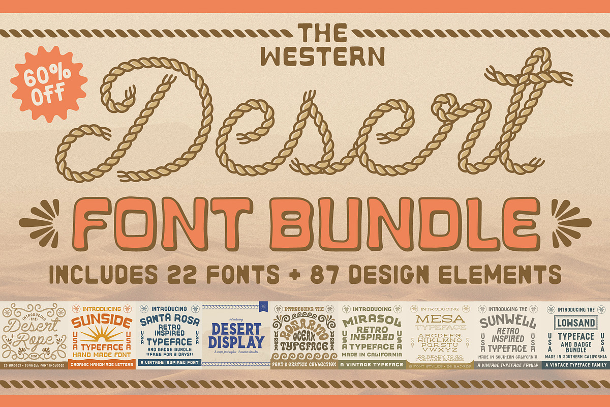The Western Desert Font Bundle | Creative Market