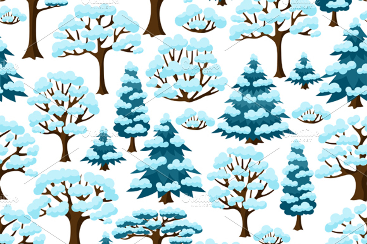 Winter patterns with trees., a Pattern Graphic by incomible | Creative ...
