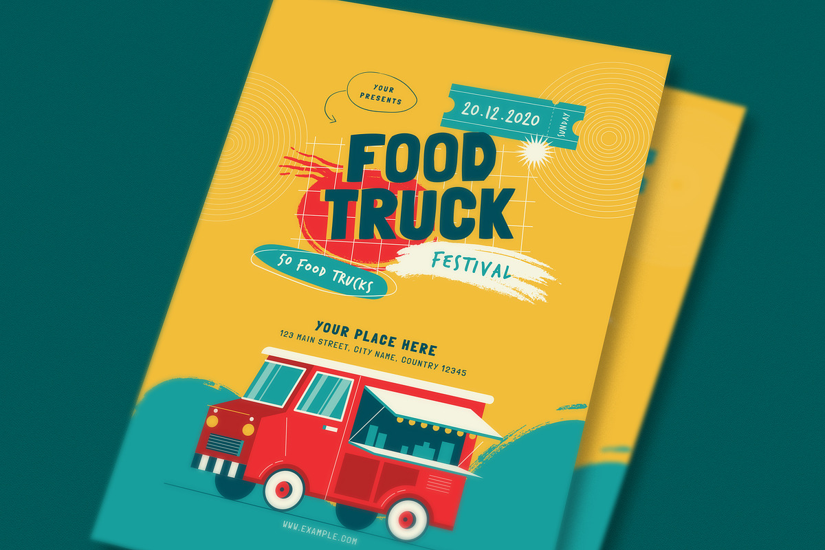 Food Truck Flyer Set, a Flyer Template by graphicook