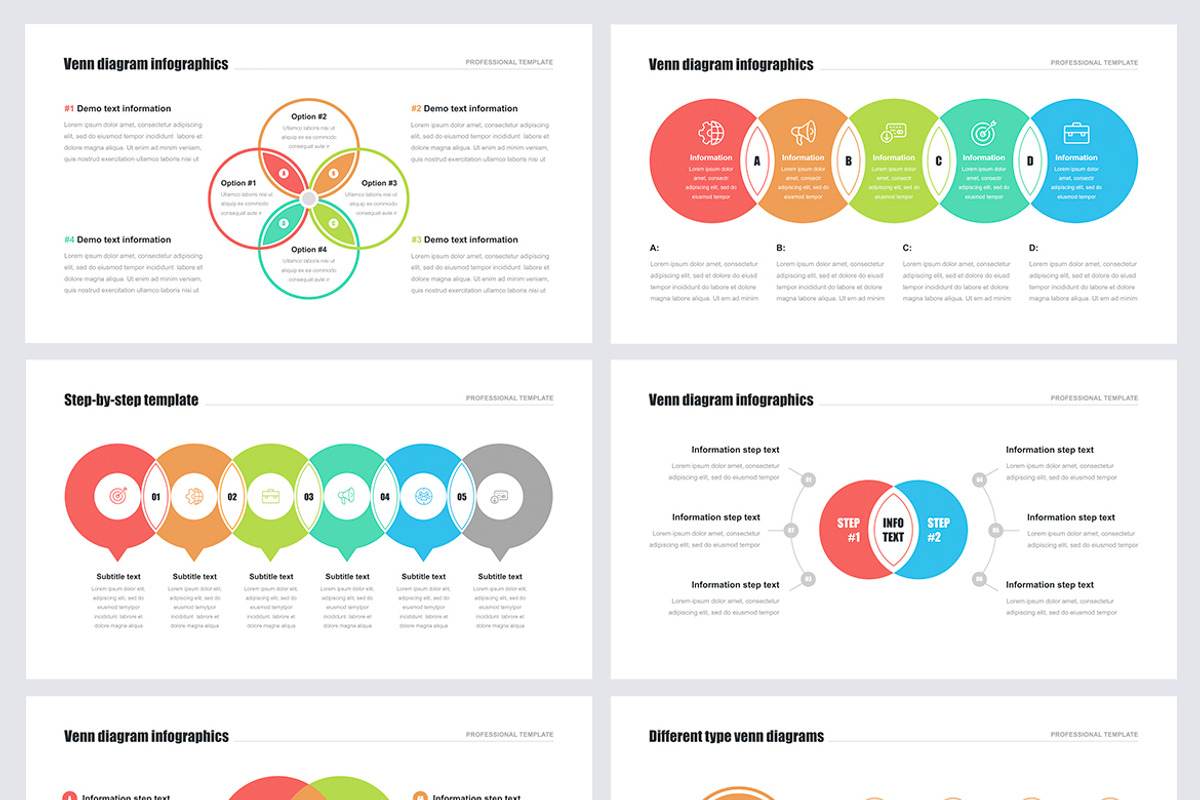 Venn Diagrams Pack for Google Slides, a Presentation Template by HiSlide.io