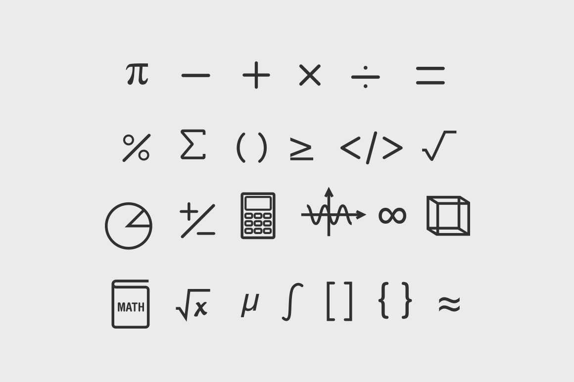 25 Math Symbol Icons, an Icon by Creative VIP