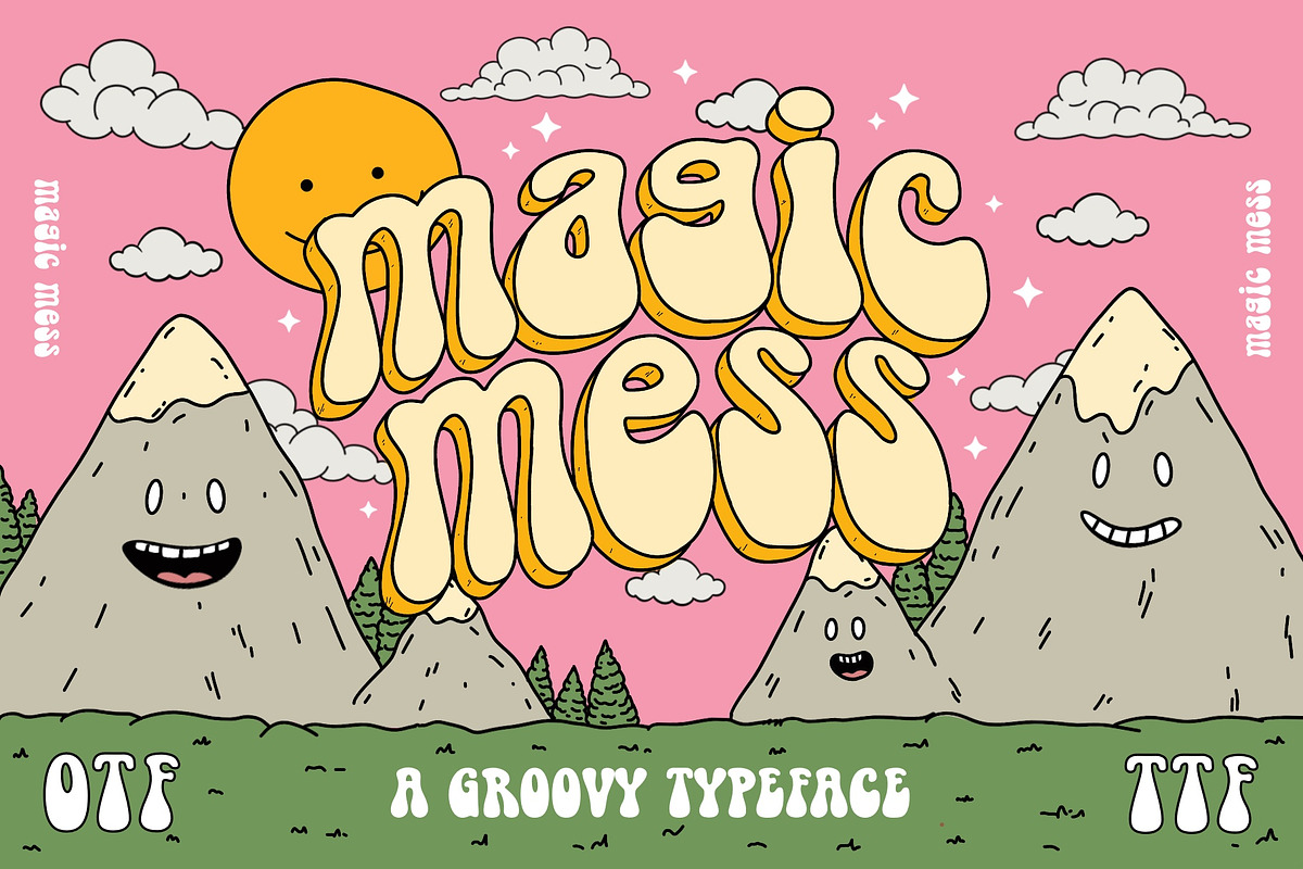 Magic Mess Font - Groovy Font, a Sans Serif Font by ariodsgn