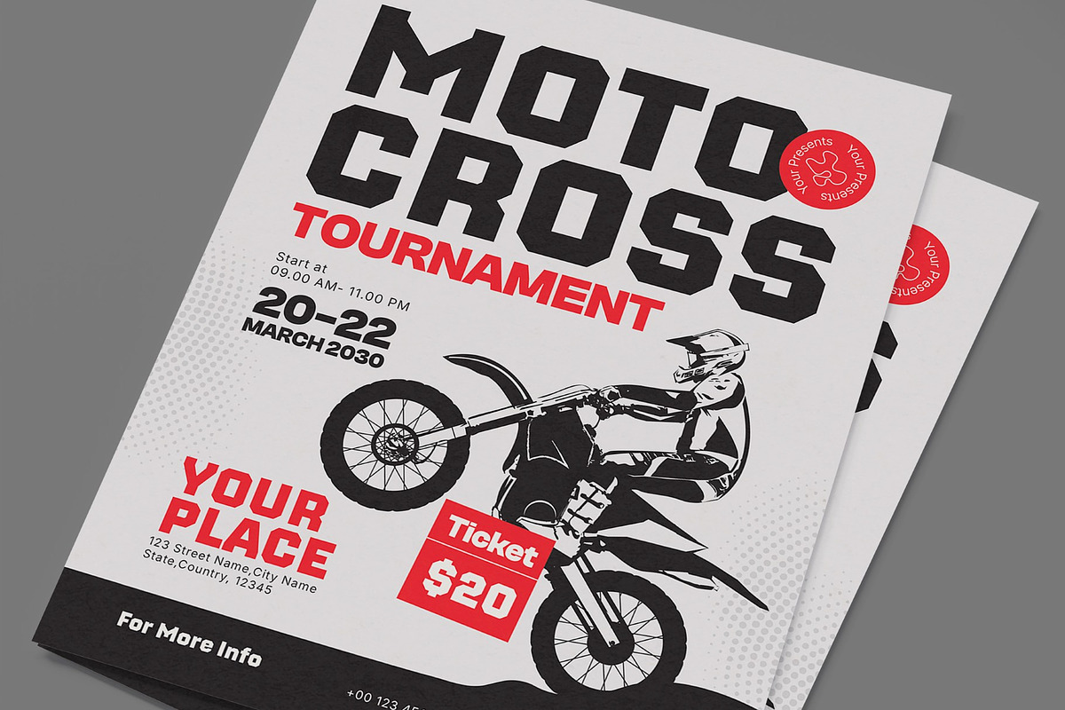 Motocross Tournament Flyer, a Flyer Template by graphicook