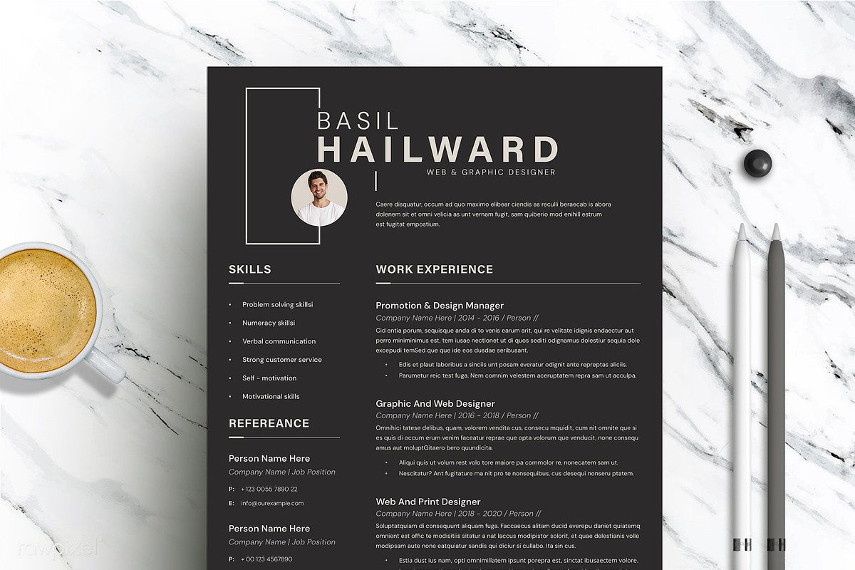 Corporate CV Template, a Resume Template by Creatiya Type