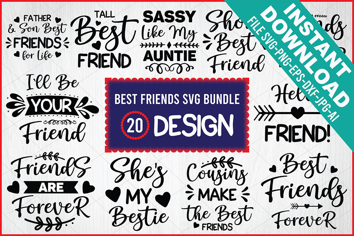 Best Friends SVG Bundle, a Graphic by crafthome