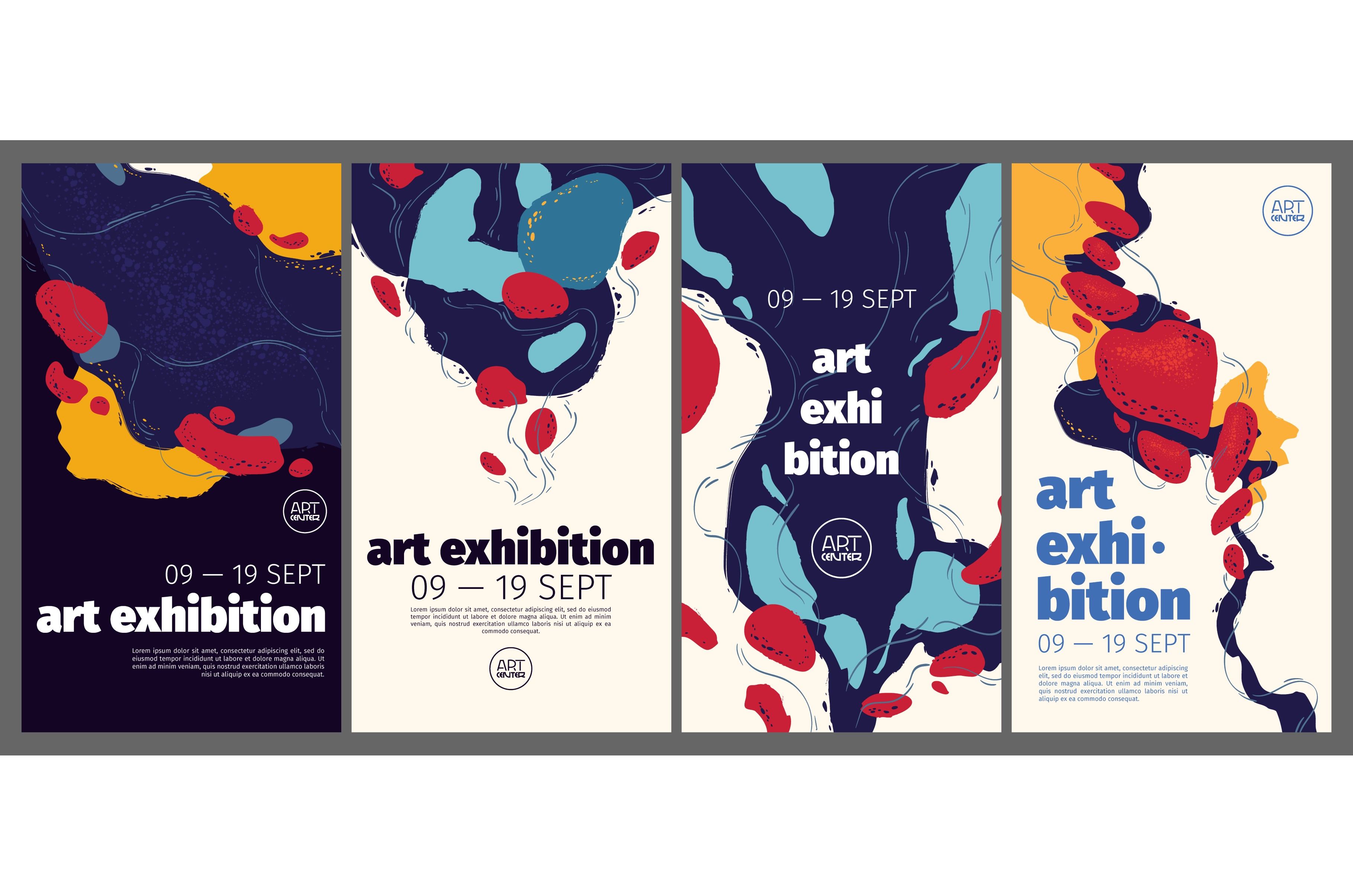 Art exhibition posters with abstract, a Texture Illustration by art PVP ...