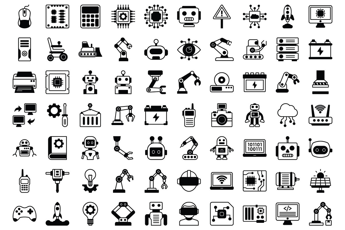 Robotics Engineering Icons Pack, an Icon by Vector Portal