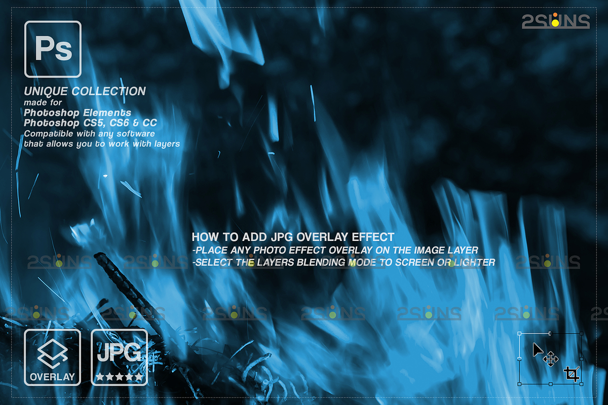 Neon Blue Fire overlays