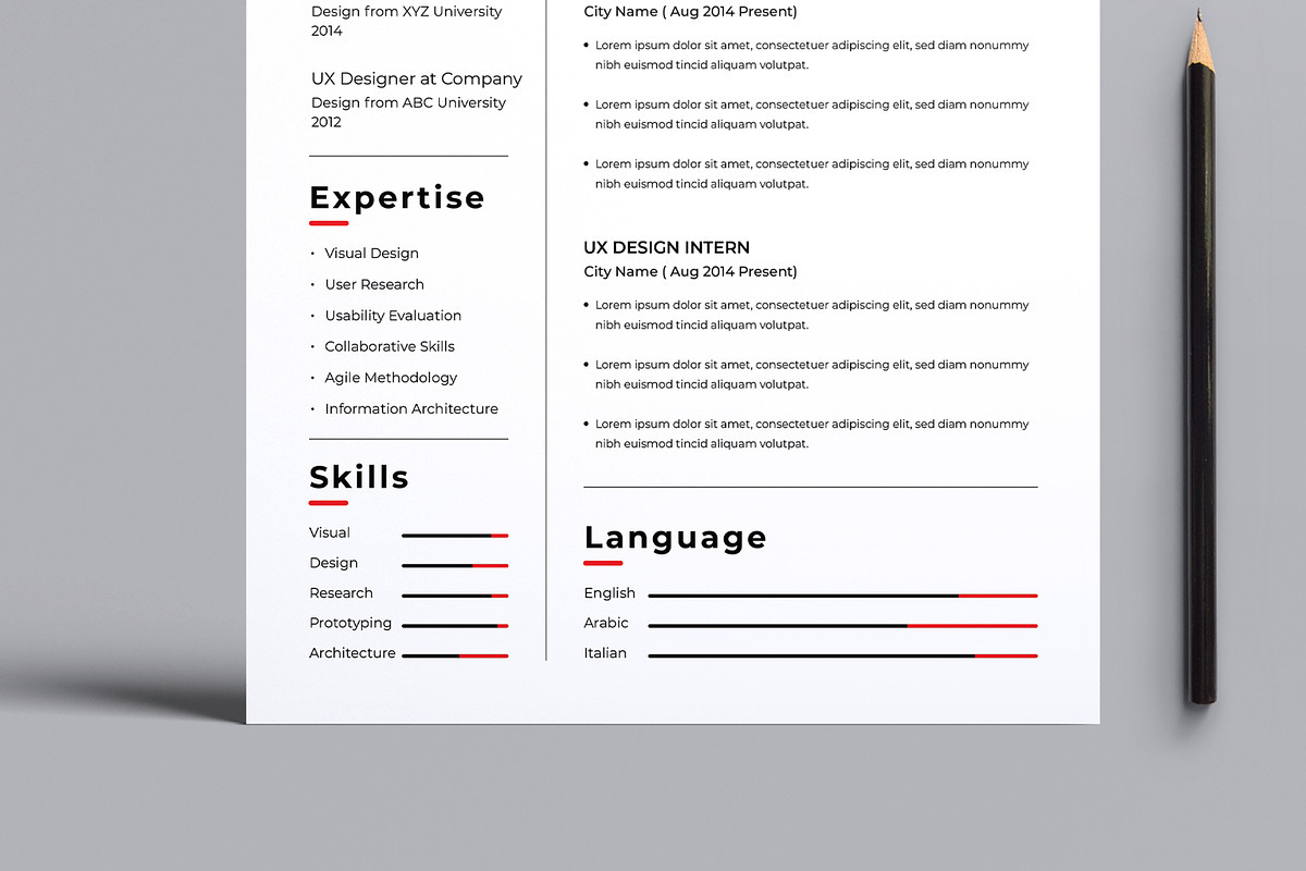 Red Resume Template | Creative Market