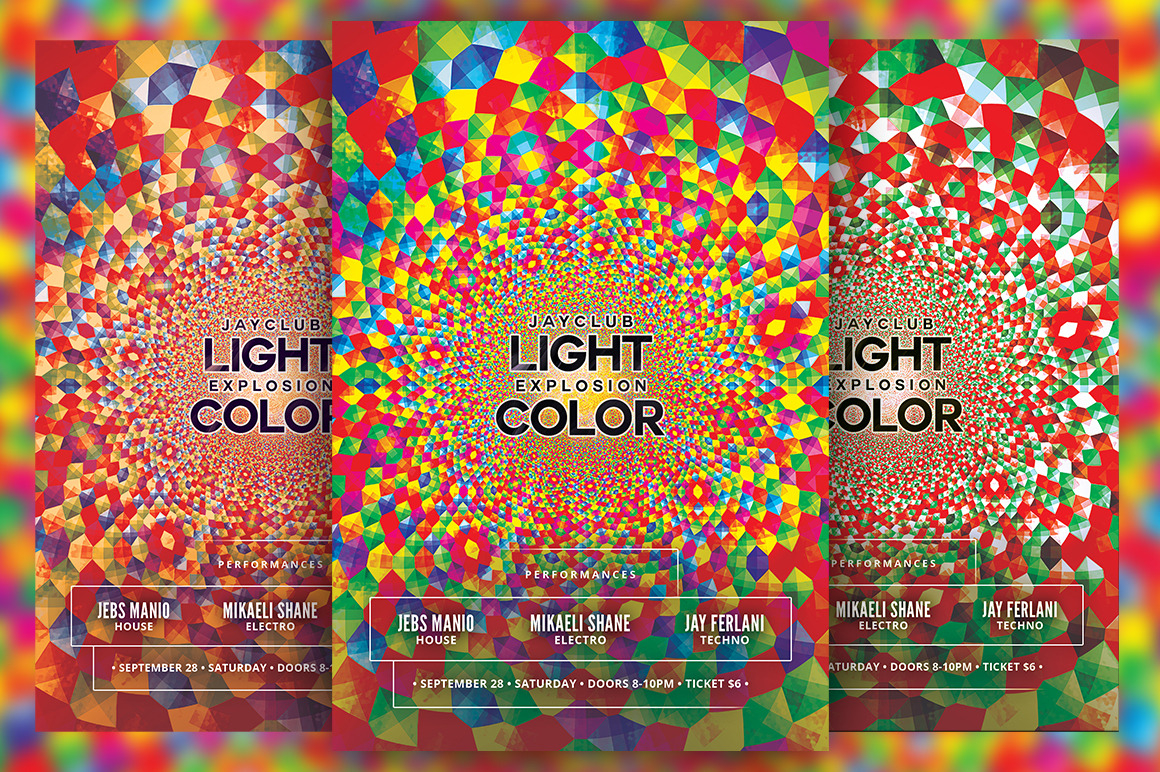 Light Explosion Color Flyer, a Flyer Template by KiraYamato Design Studio