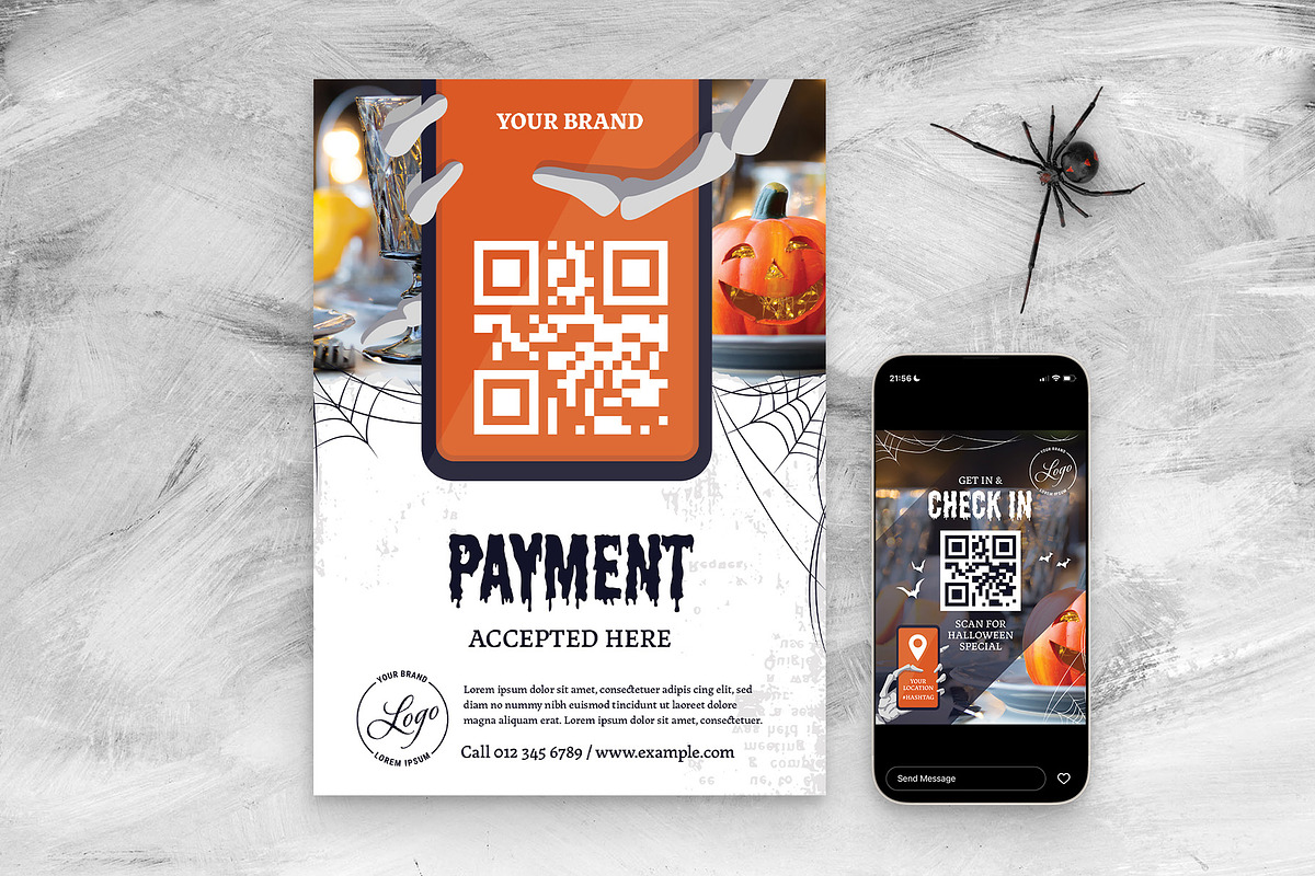 Halloween QR Code Flyer Templates, a Flyer Template by BrandPacks