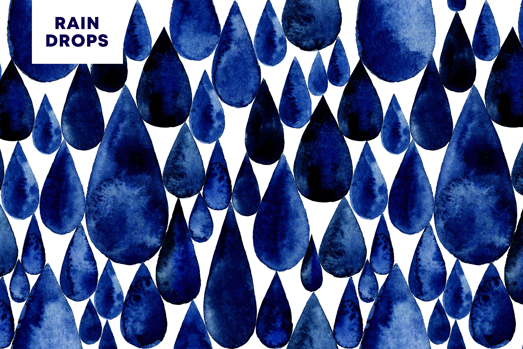 RAIN DROPS Prints&Patterns, a Decorative Illustration by Katerina Osa