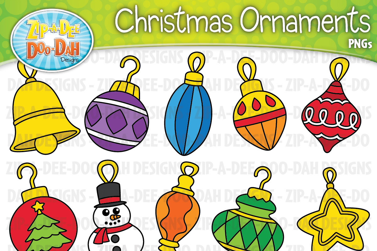 Christmas Ornaments Clipart Set, a Graphic by Zip-A-Dee-Doo-Dah Designs