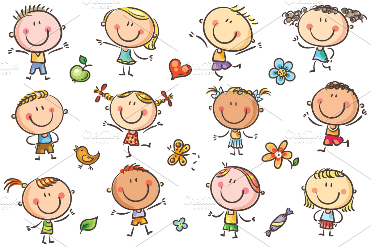 Happy Doodle Kids, an Education Illustration by Bubert Art