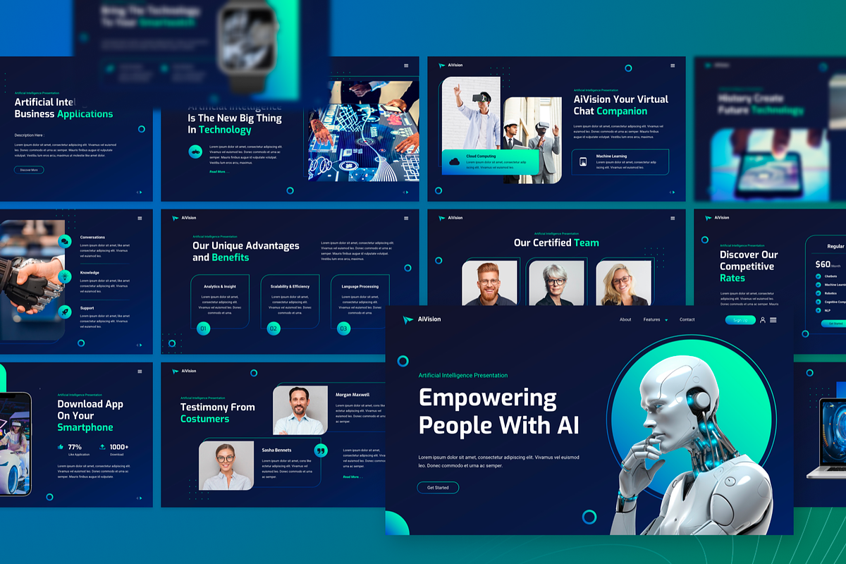 Artificial Intelligence Google Slide, a Presentation Template by SquidPixey
