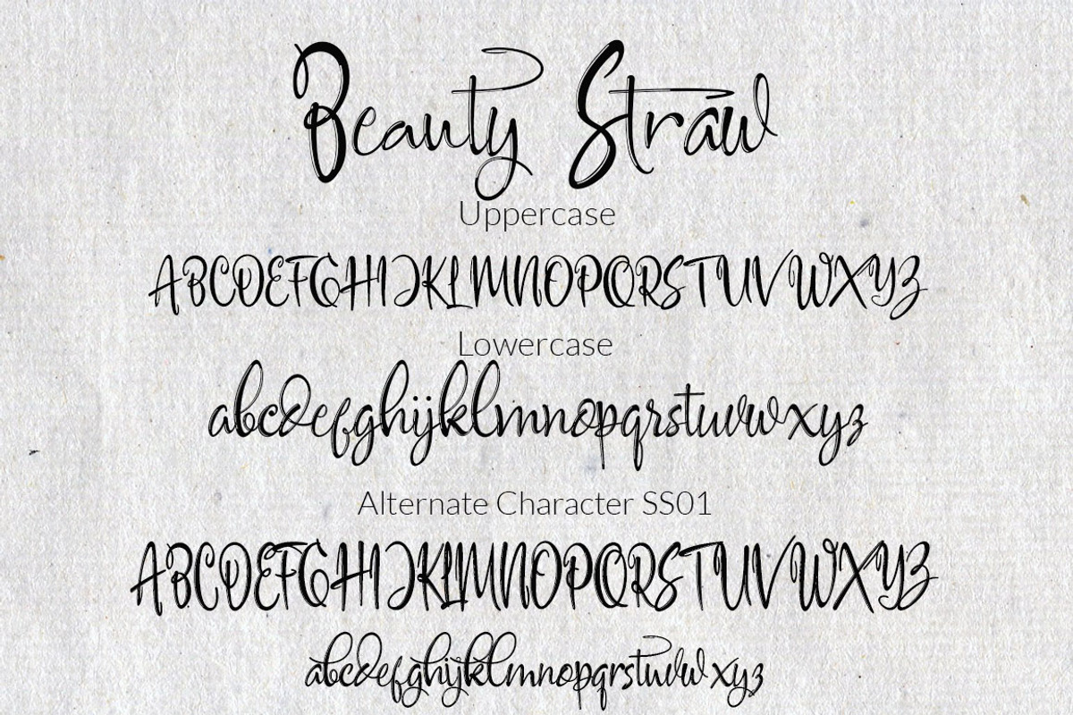 Beauty Straw + Bold Version, a Script Font by McJer.Studio