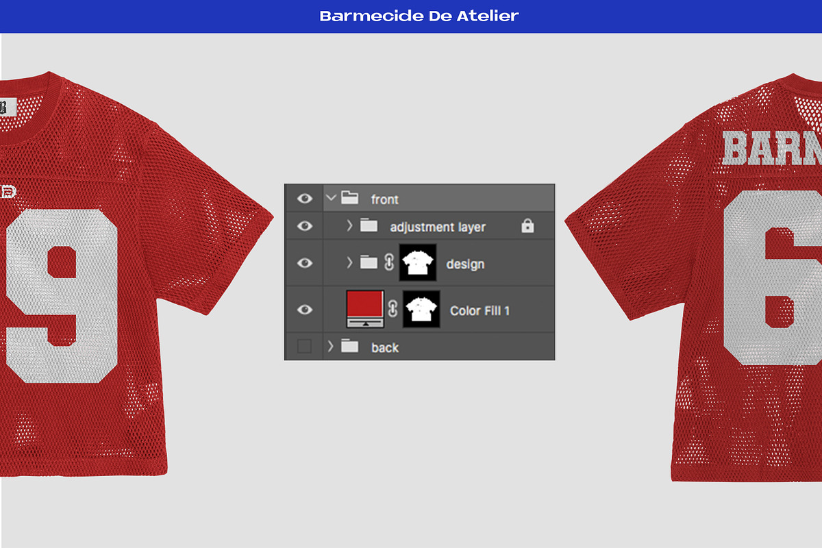 Mesh Jerseys mockup download, a Shirt Mockup by Barmecide Mockup Studio