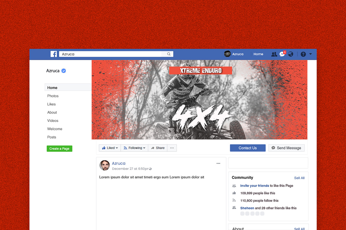 Offroad Facebook Cover Templates, a Social Media Template by Azruca