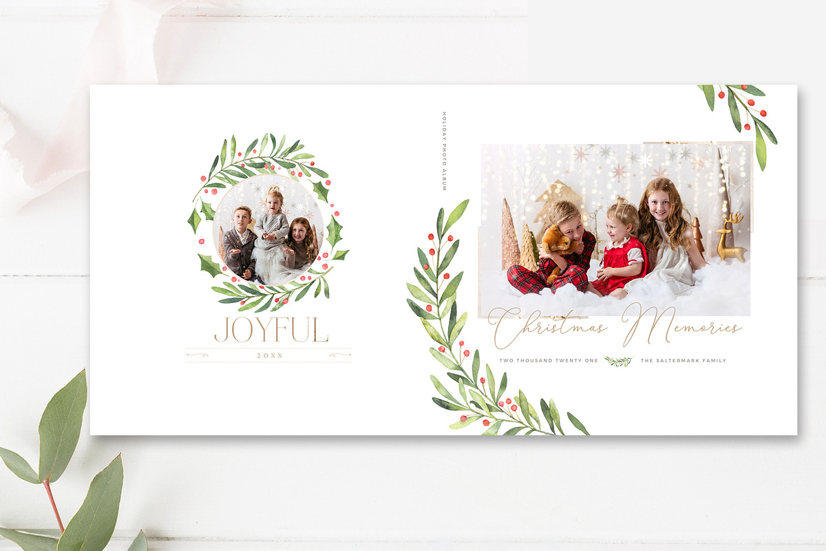 Christmas Photo Album Cover PSD, a Stationery Template by By Stephanie ...