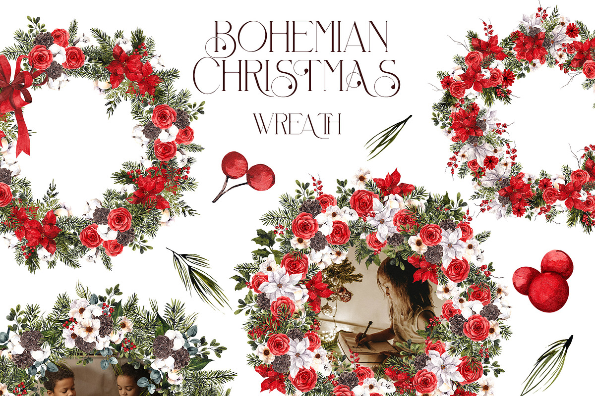 Watercolor Bohemian Christmas