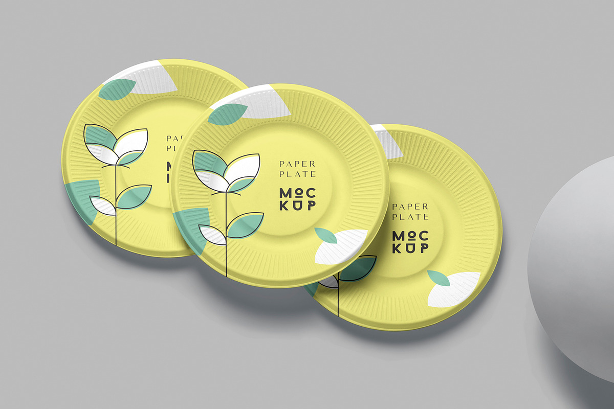 Paper Plate Mockups, a Product Mockup by DesignNeutrons