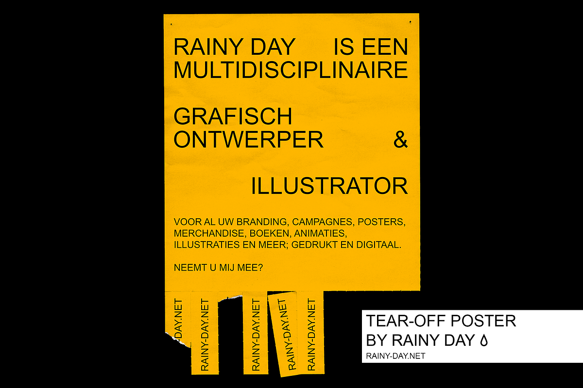Tear off flyer / poster mock-up, a Flyer Template by Rainy Day