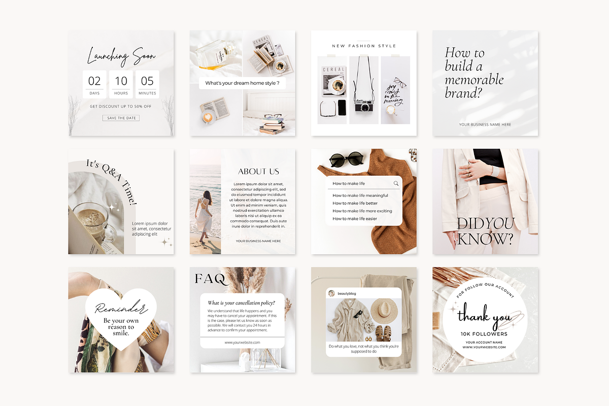 Aesthetic Instagram Post Templates, a Social Media Template by ...