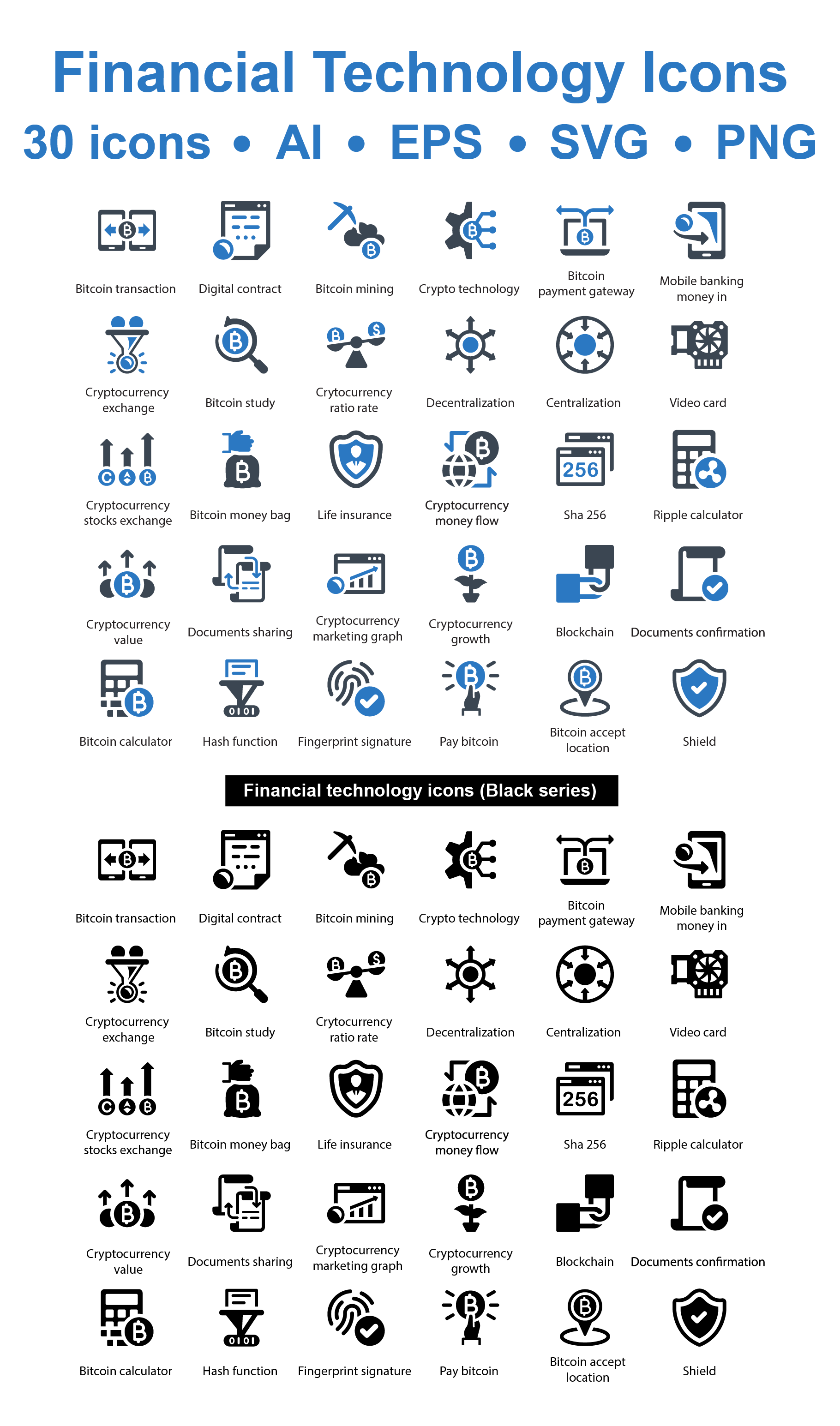 Financial Technology Icons, an Outline Icon by Symbolic Language