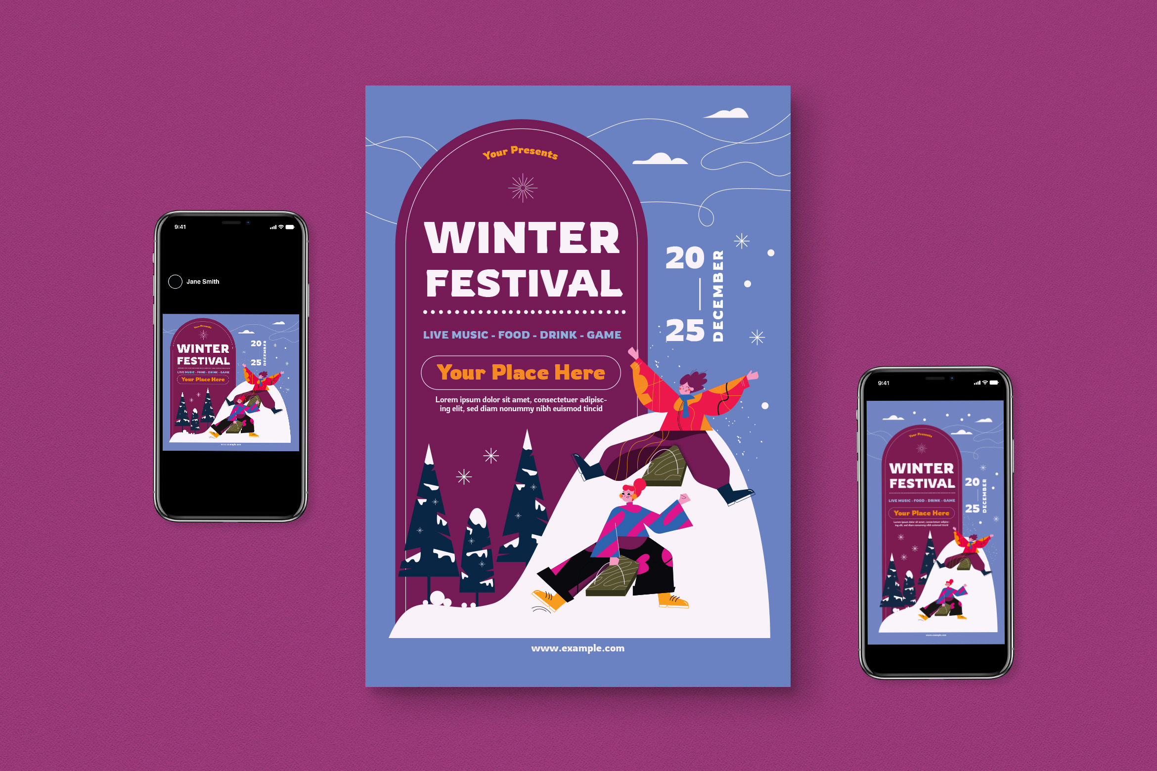 Winter Activity Flyer Set, a Flyer Template by graphicook | Creative Market